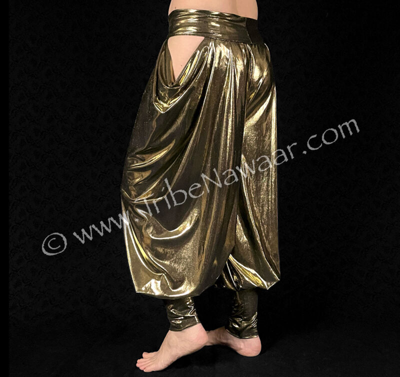 Liquid Gold Turkish Pants With Open Hip - Tribe Nawaar