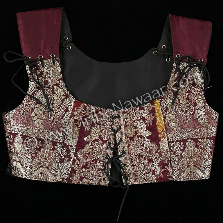 Burgundy Bliss Corseted Bodice, Large - Tribe Nawaar